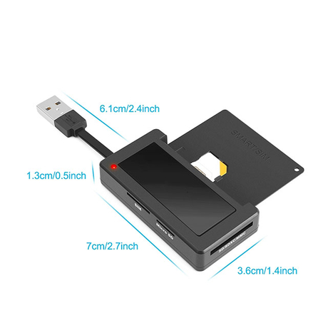 Allkei Tablet PC External Sim Card Reader/ Smart Card Reader
